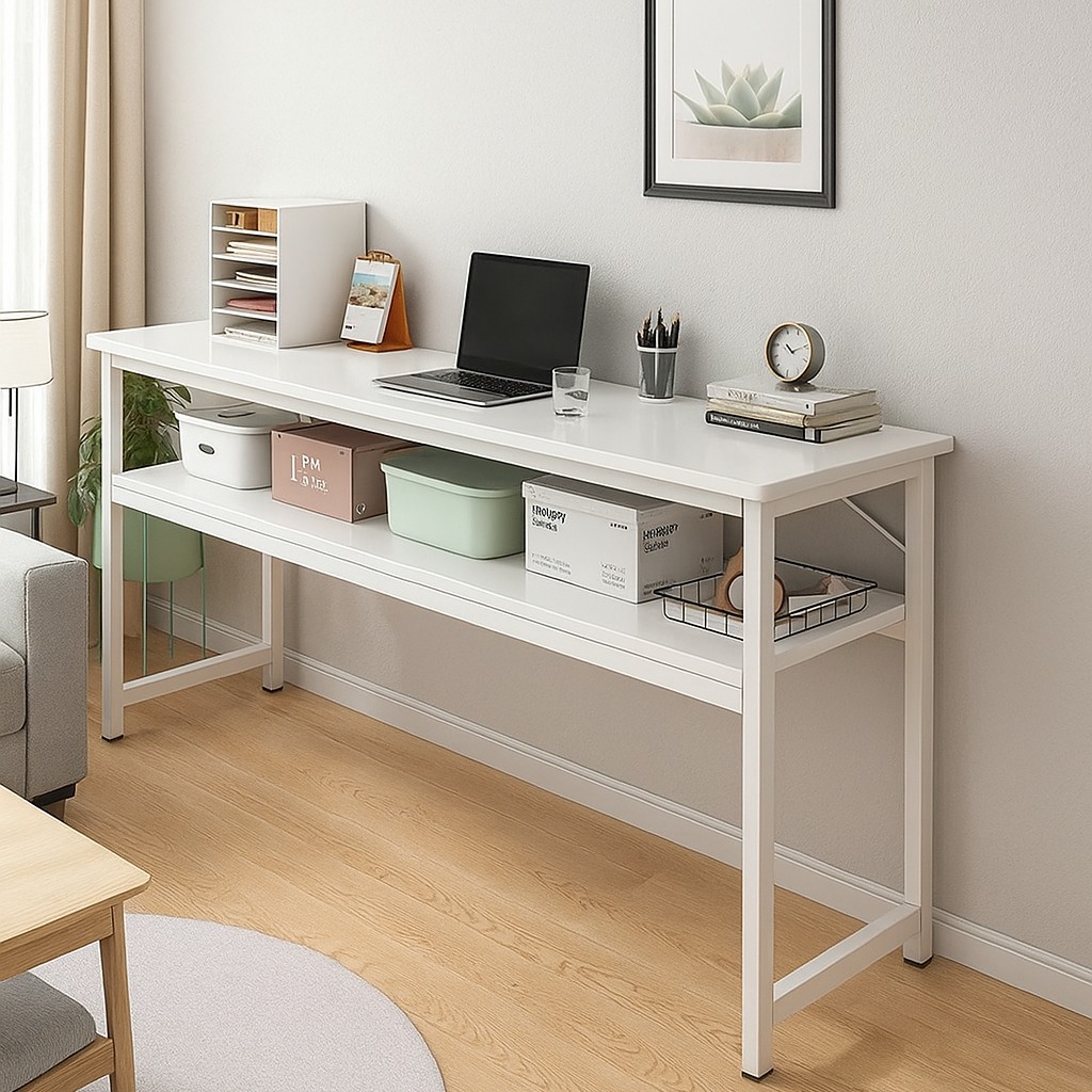 Study Table Desk | Laptop Table Shelf | Writing Desk Table | Long ...