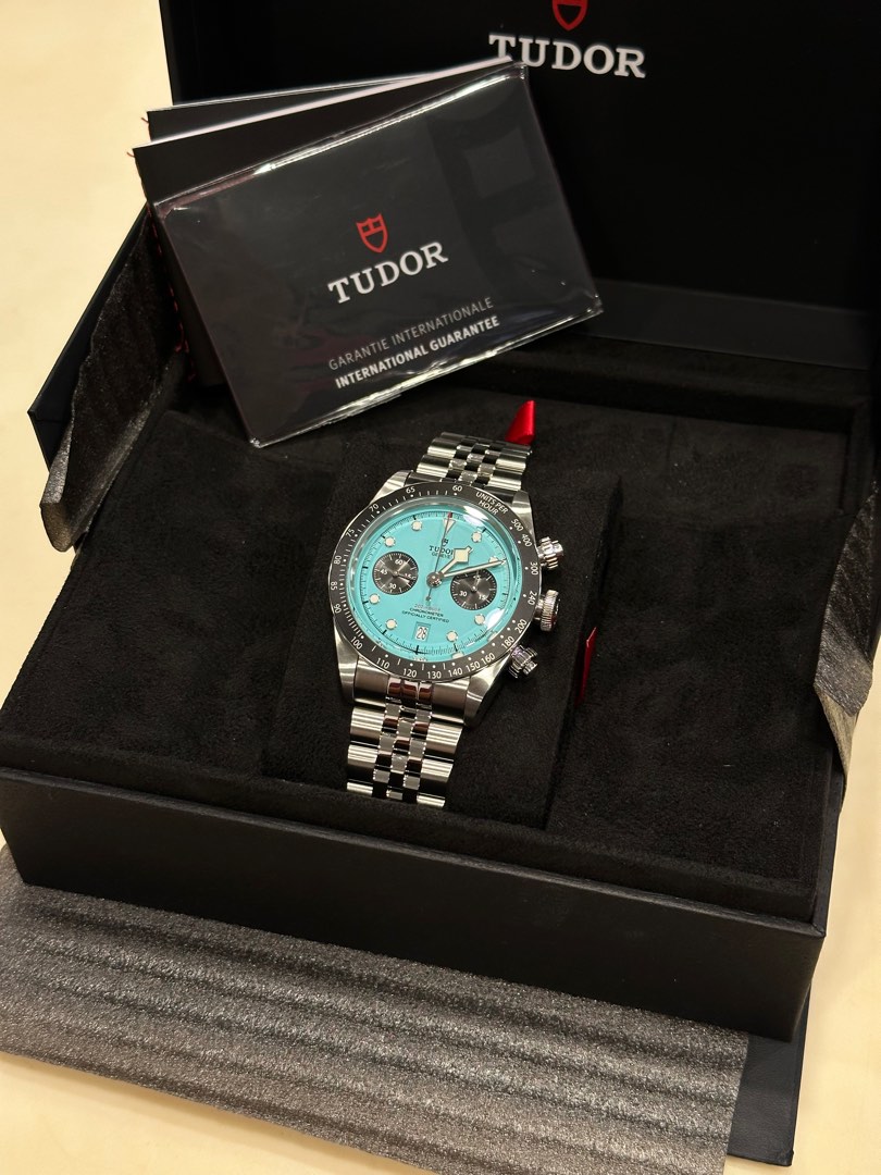 Tudor Black Bay Chrono Turquoise Flamingo Tiffany Blue Dial Jubilee ...
