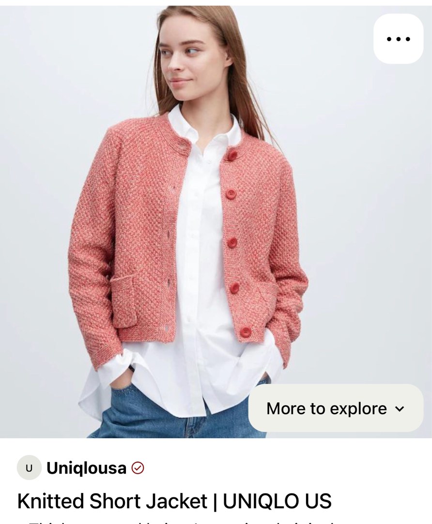 Uniqlo Knitted Short Jacket, Women's Fashion, Coats, Jackets and ...
