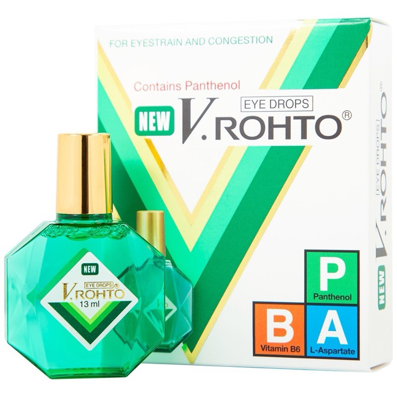 v. Rohto Vitamin and Cooling Eyedrops, Health & Nutrition, Medical ...
