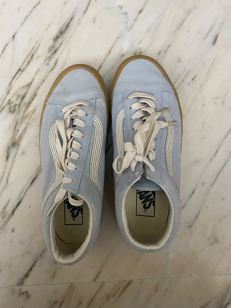 Vans Old Skool Light Blue Gum Sole, Women's Fashion, Footwear, Sneakers ...