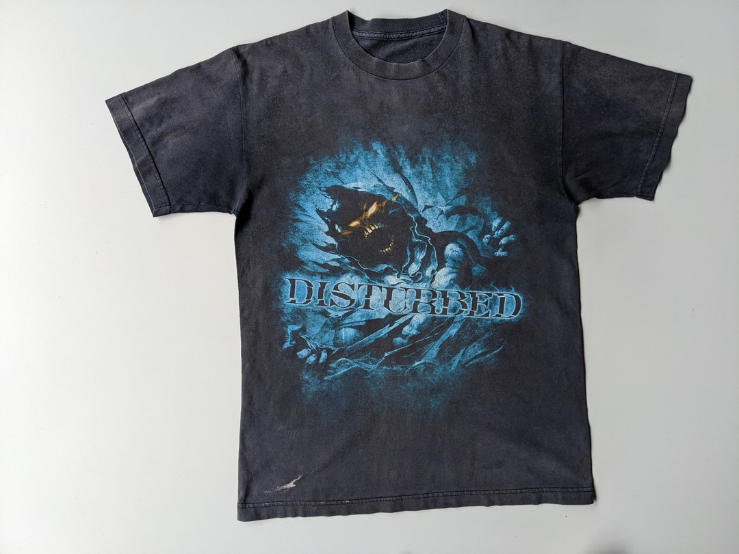 Vintage Y2K Disturbed band tee baju band kiss iron maiden limp bizkit ...