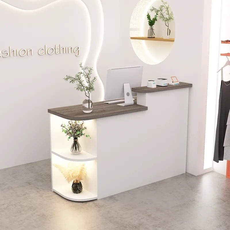 0537 Cashier Table Cash Counter Front Desk Round Bar Bar Clothing Store ...