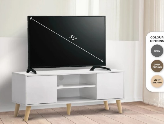 4FT TV Console Cabinet Rack with Soft Closing Doors (4 Colours), Furniture & Home Living ...