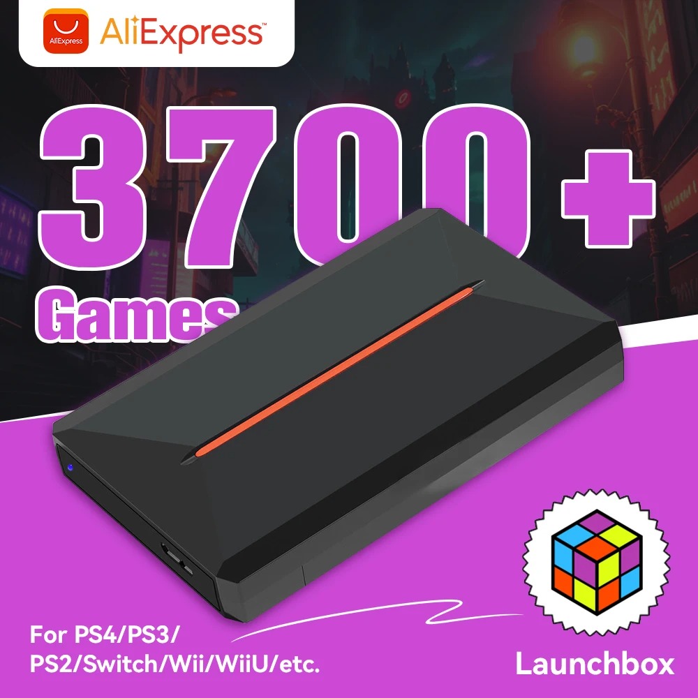 500GB Gaming Hard Drive With 3700+ Games For PS4/PS3/PS2/Gamecube/Wii/Wiiu Launchbox System HDD ...