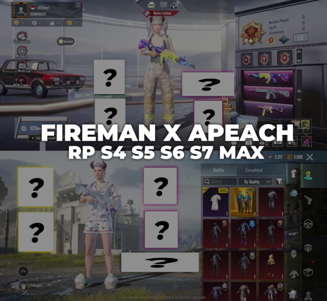AKUN PUBGM RARE SET FIREMAN DAN APEACH, Video Game, Game di Carousell