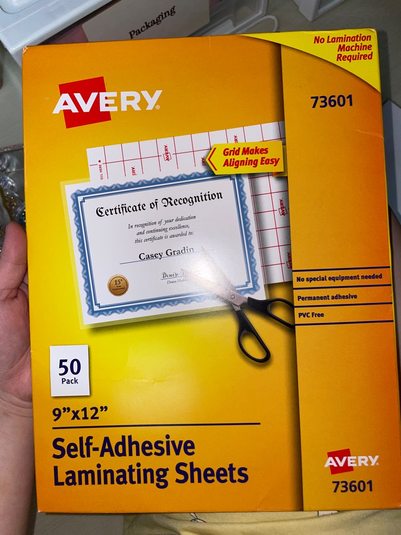 Avery Self-Adhesive Laminating Sheets, Hobbies & Toys, Stationery ...
