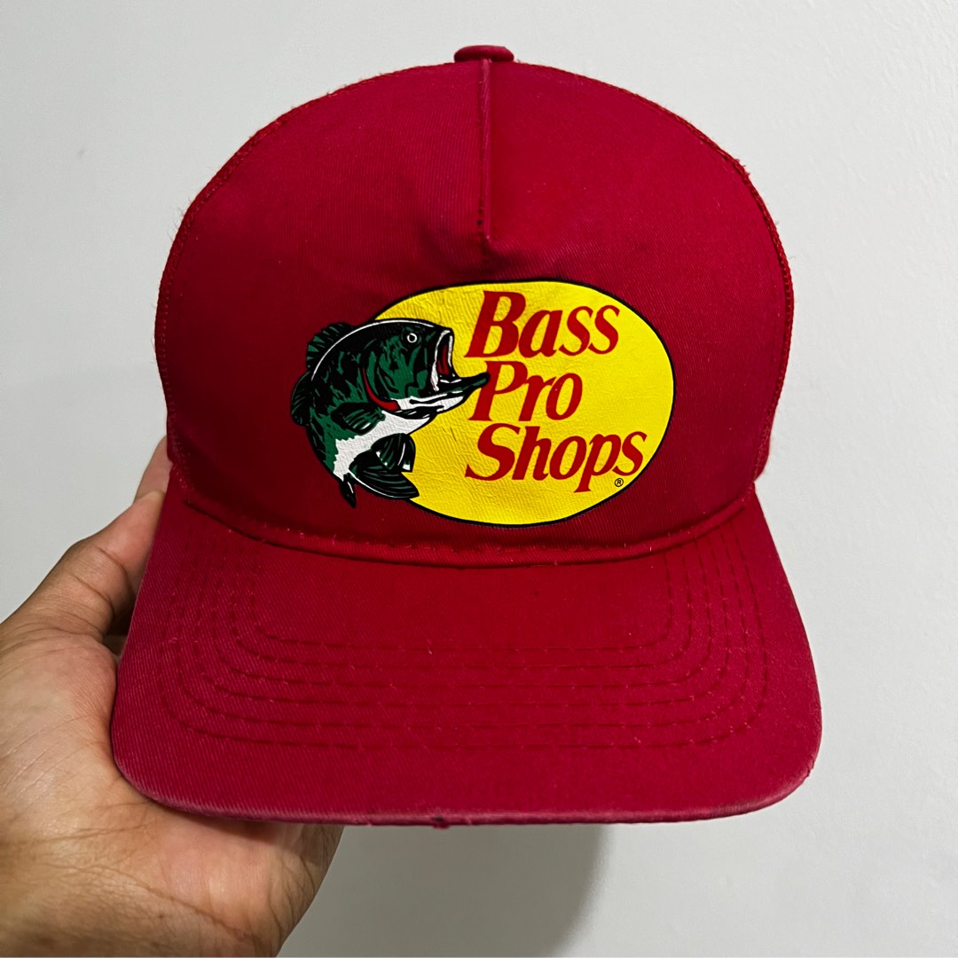 Bass Pro Shops big logo red trucker mesh cap osfm, Men's Fashion ...