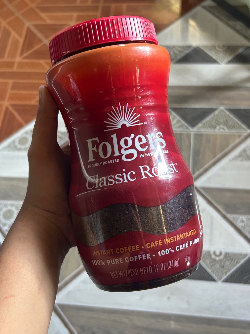 Folgers Classic Roast Instant Coffee 340g, Food & Drinks, Packaged ...