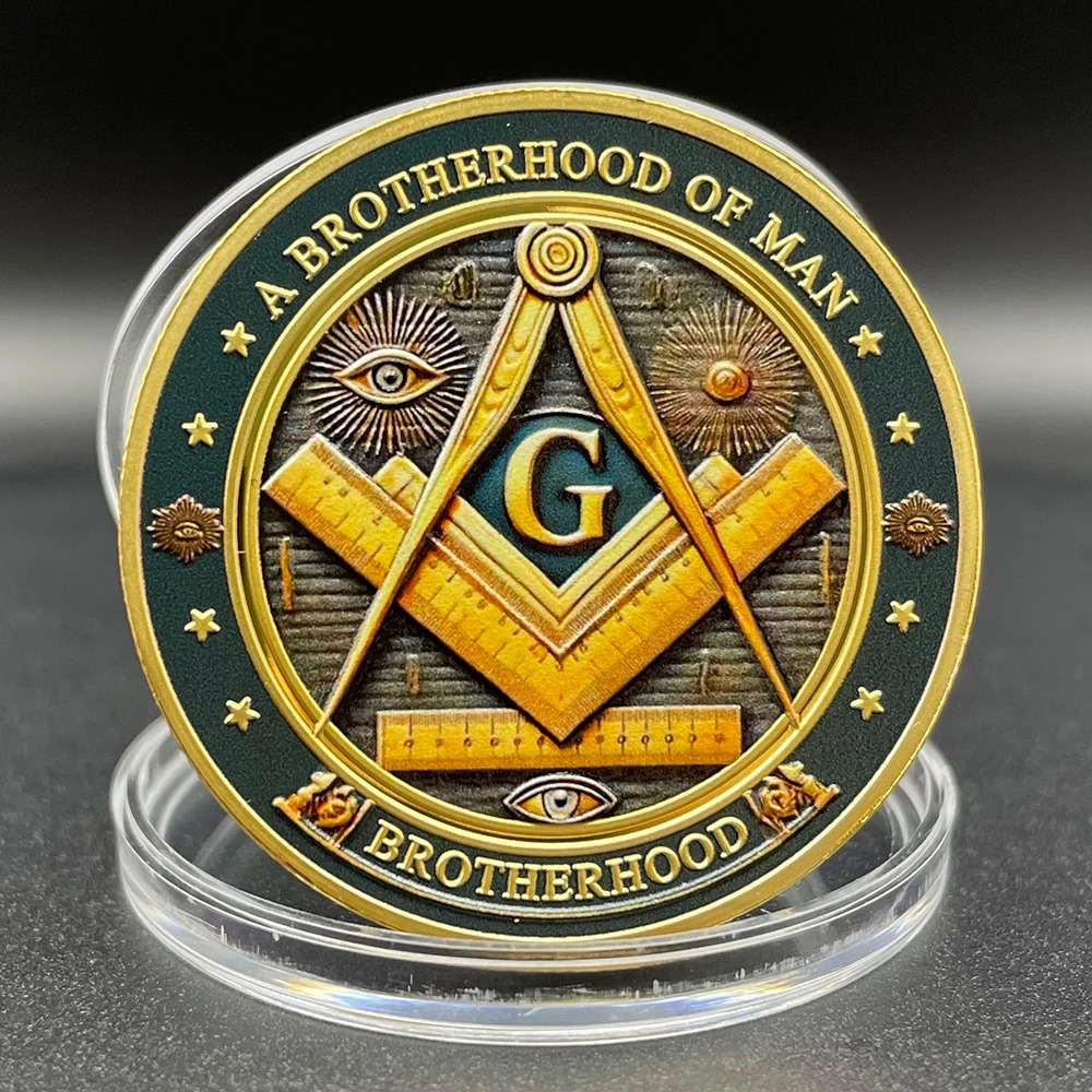 Freemason Challenge Coin Masonic Symbol Token Brotherhood Commemorative ...