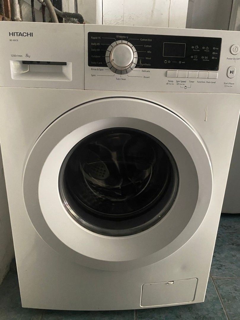 Hitachi washing machine 8kg, TV & Home Appliances, Washing Machines and ...