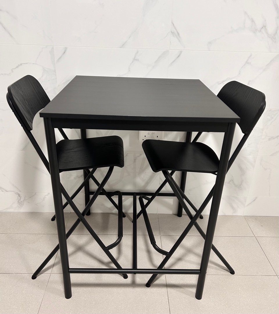 IKEA BAR TABLE AND STOOLS, Furniture & Home Living, Furniture, Tables ...