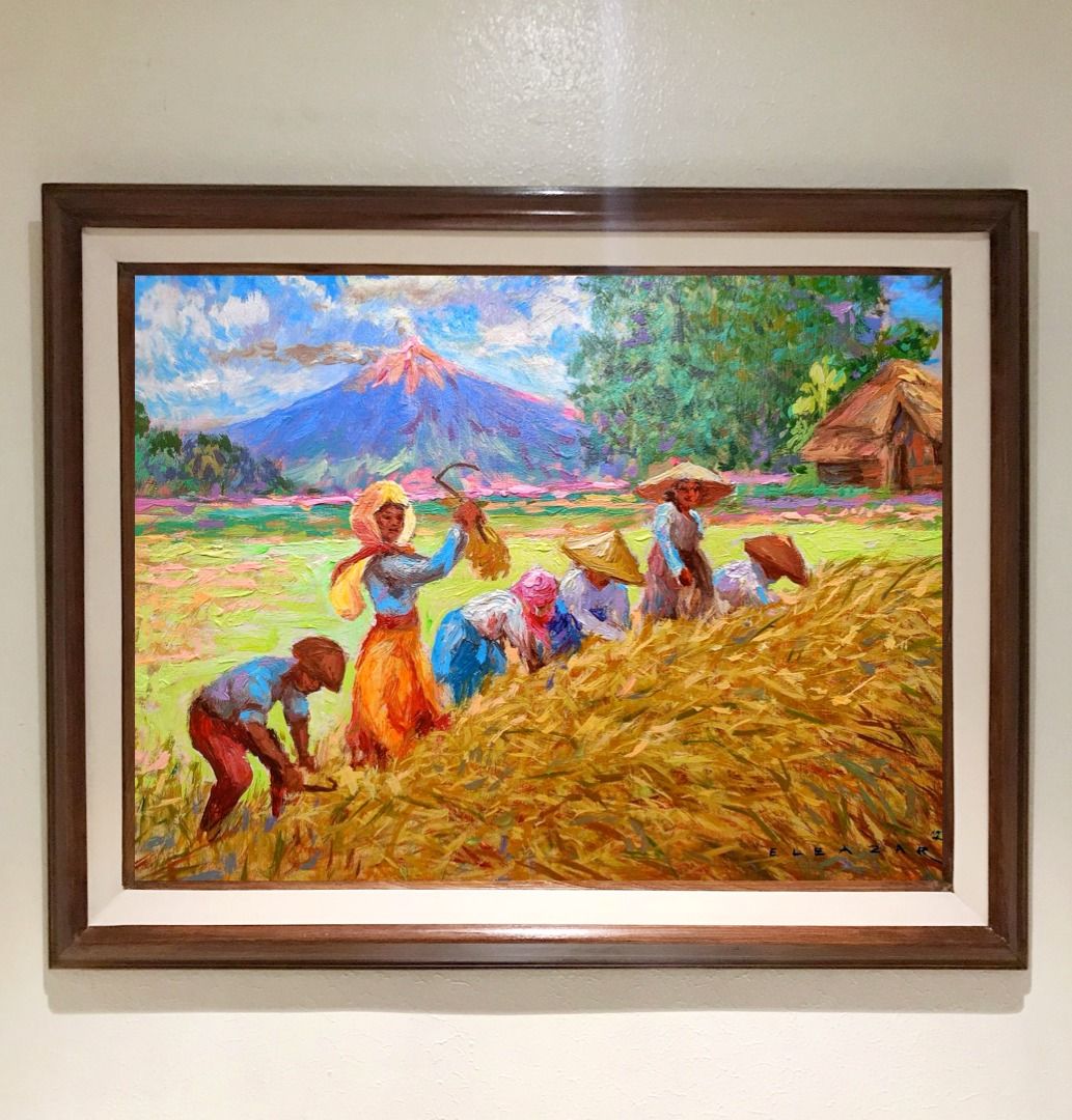 IMPRESSIONIST LUCKY RICE HARVEST No.9 29 x 23 inches OIL ON CANVAS ...