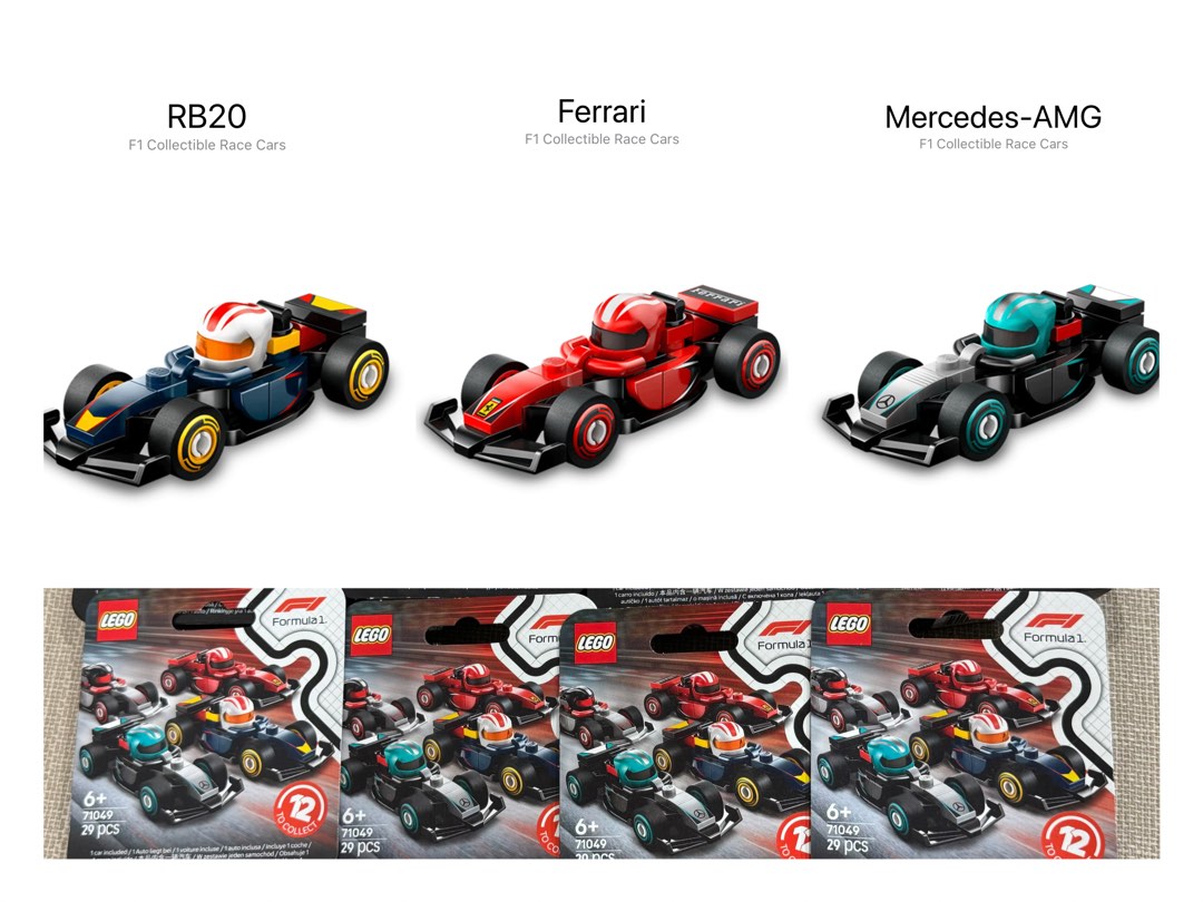 LEGO Minifigures F1 Collectible Race Cars 71049 - Red Bull, Hobbies ...