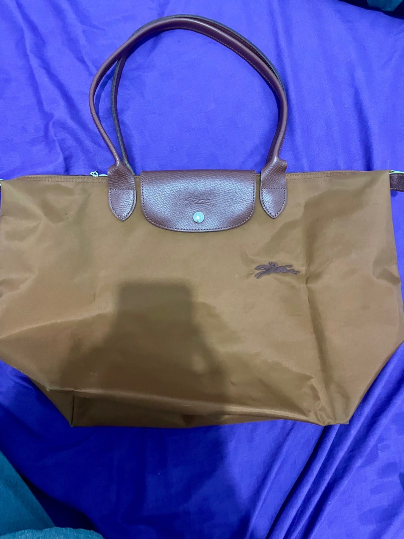 Longchamp LLH Green Series Authentic Cognac, Fesyen Wanita, Tas ...