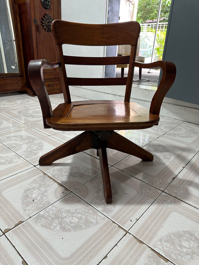 Narra swivel chair, Furniture & Home Living, Furniture, Chairs on Carousell