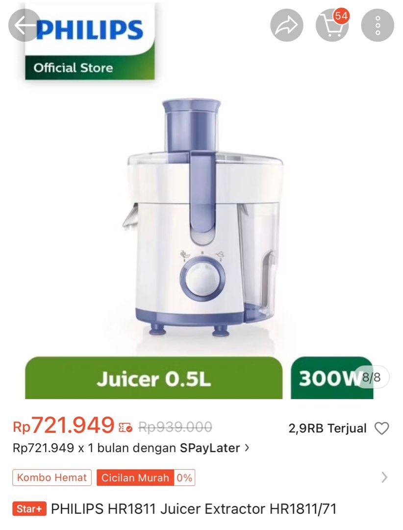 NEW Phillips HR1811 Juicer 0,5 L, Kitchen & Appliances di Carousell