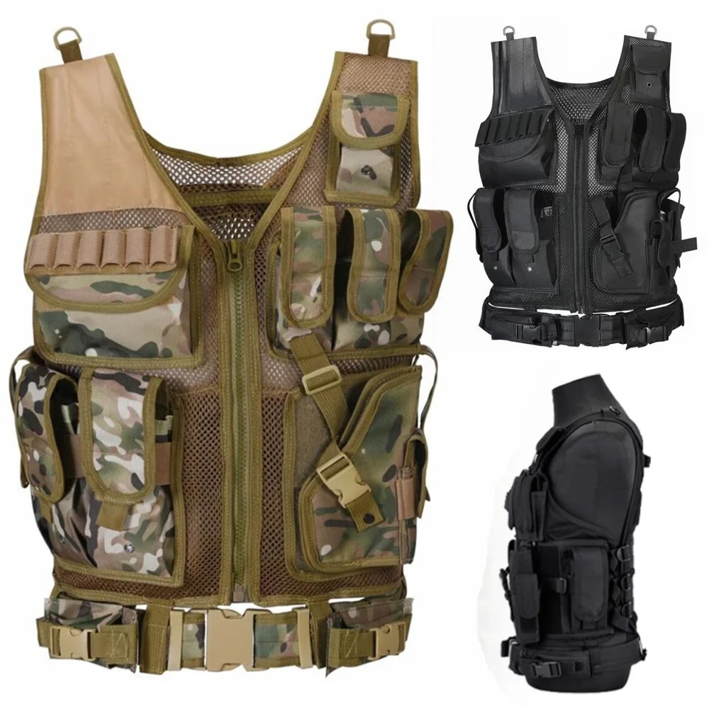 Nylon Molle Vest Adjustable Combat Body Armor Vests Multi-Pocket ...