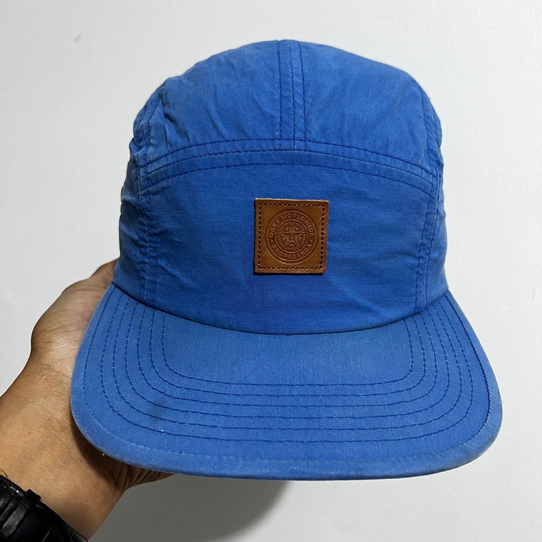 Obey worldwide square logo blue camp cap 5panel osfm, Men's Fashion ...
