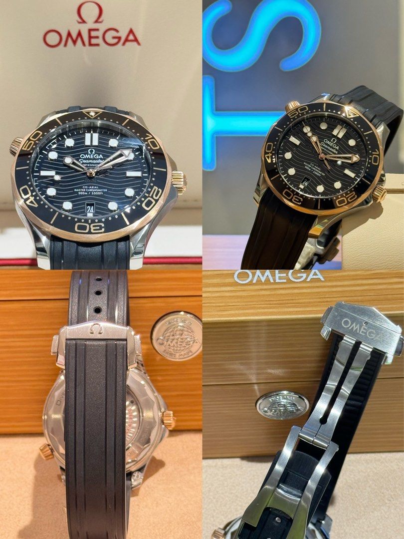 Omega Seamaster Diver 300m 42mm Steel / Sedna Gold black Dial 2024 ...