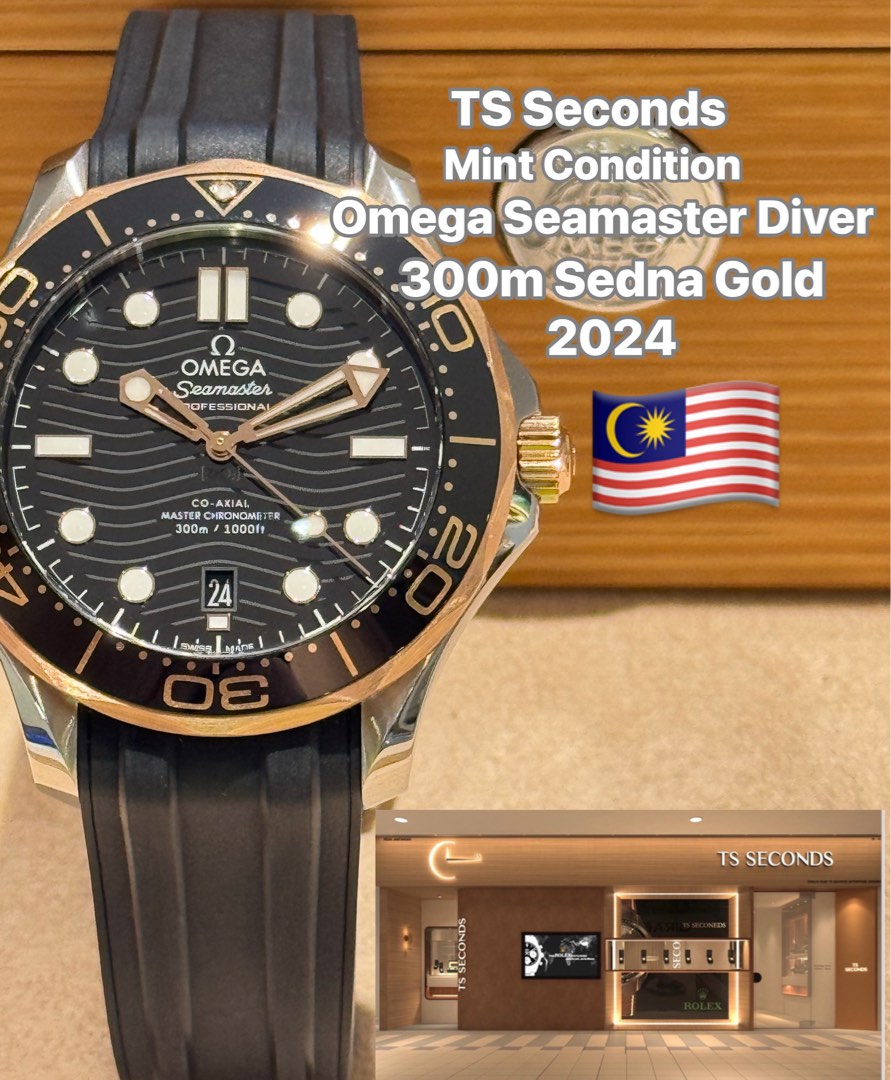 Omega Seamaster Diver 300m 42mm Steel / Sedna Gold black Dial 2024 ...