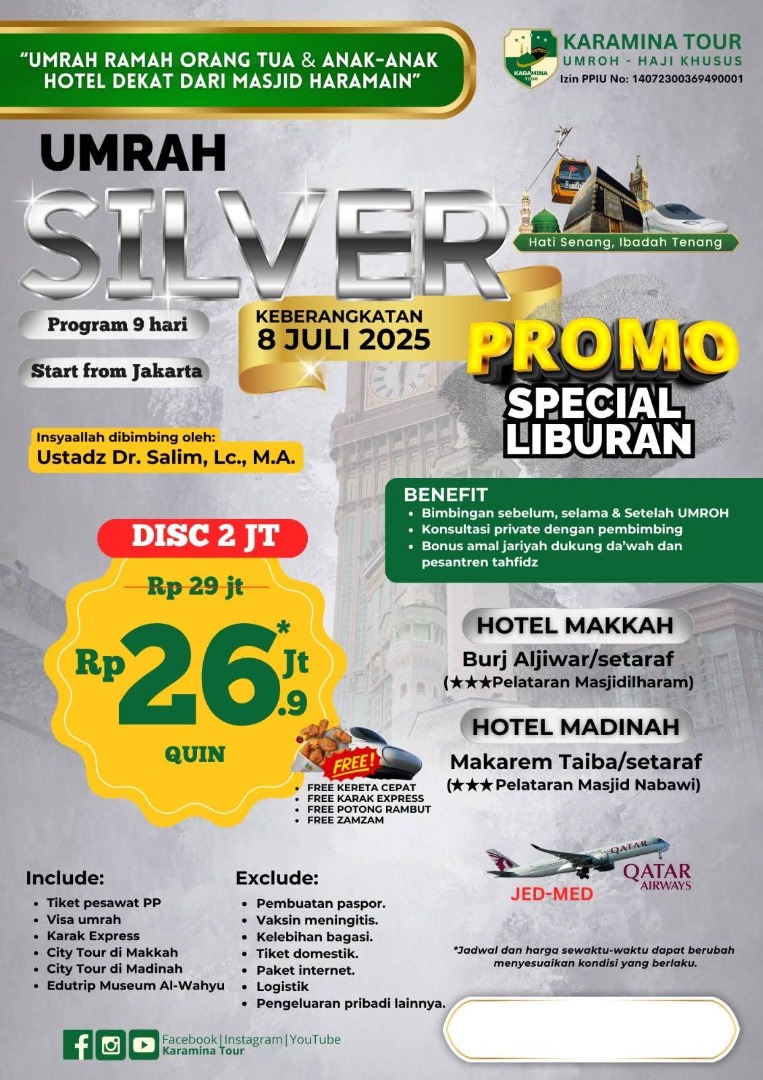 PAKET UMROH SILVER by KARAMINA TOUR, Jasa, Lainnya di Carousell