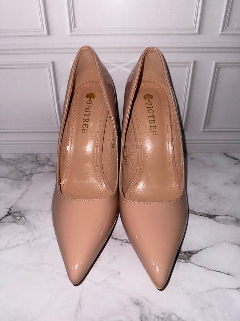 Sepatu High Heels Big Tree Nude Coklat Size 35 cm, Fesyen Wanita ...