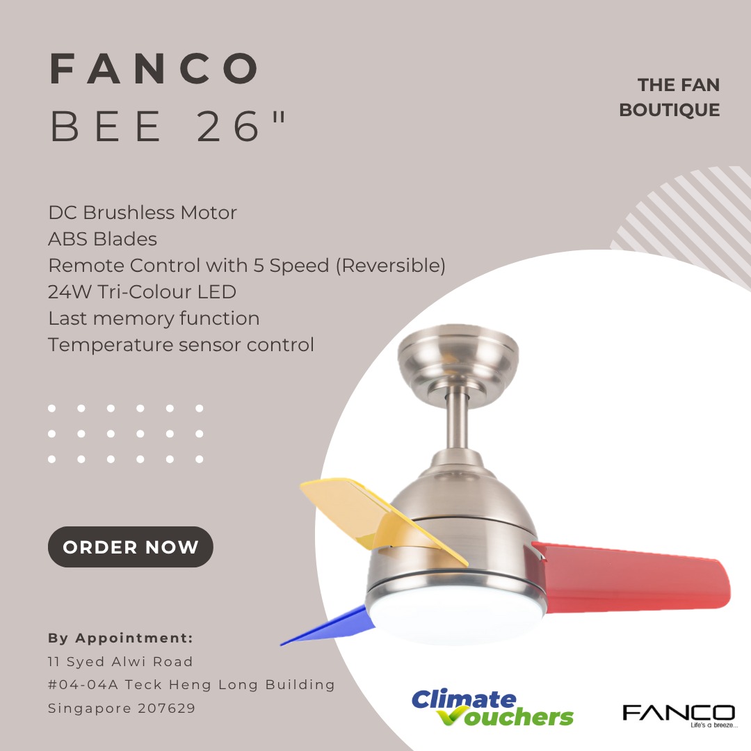 [SG Warranty] Fanco Bee 26" Brushless DC Motor Ceiling Fan with LED and ...