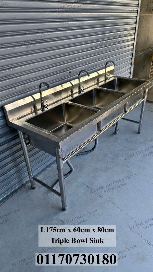 SINK HEAVY DUTY SINKI TRIPLE BOWL, TV & Home Appliances, Kitchen ...