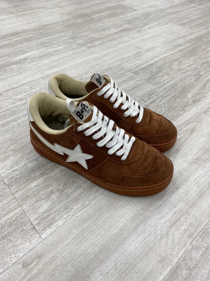 vintage bape brick sole brown suede 2011, Fesyen Pria, Sepatu ...