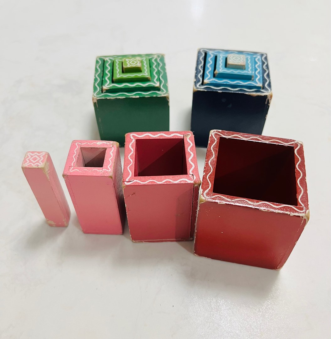 Vintage Wooden Stacking Blocks Toy, Babies & Kids, Infant Playtime on ...