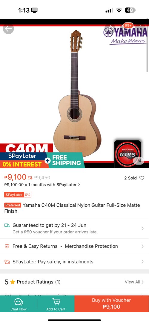 Yamaha C40M Classical Guitar, Hobbies & Toys, Music & Media, Musical Instruments on Carousell
