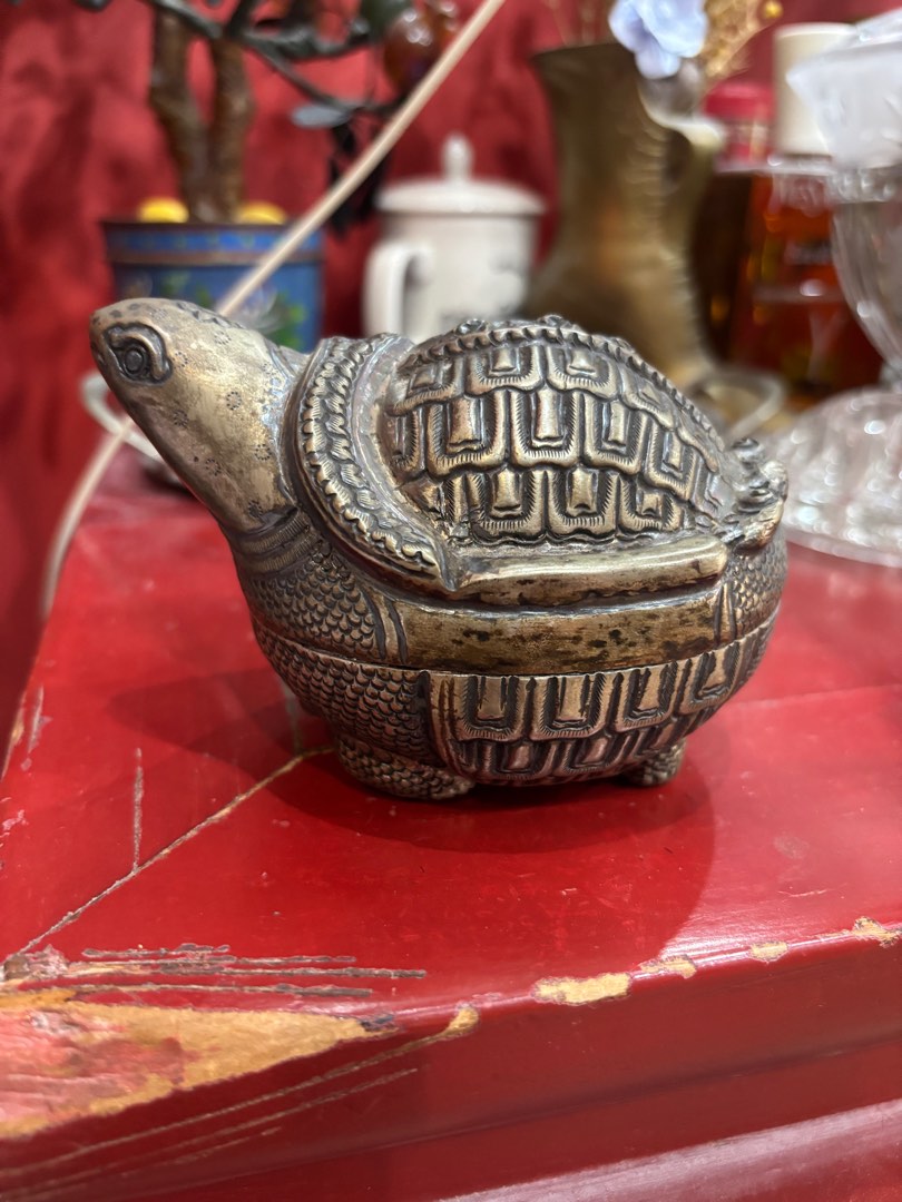 Antique Cambodian Khmer Turtle Box Betel Nut Box, Hobbies & Toys ...