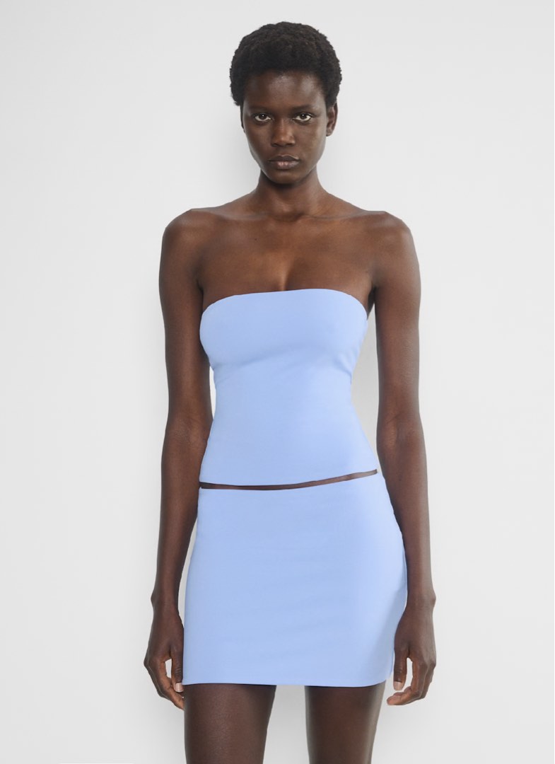 aritzia contour tube top in dayflower blue, Women's Fashion, Tops ...