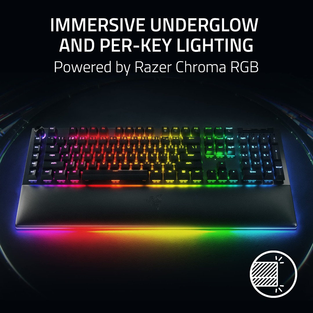 Razer BlackWidow V4 Pro Chroma RGB Mechanical Gaming Keyboard Green ...