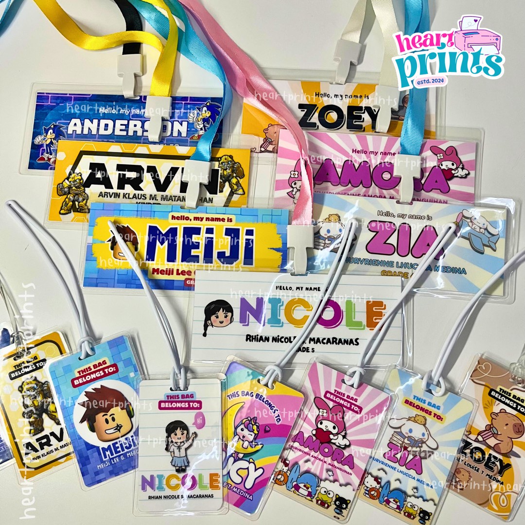 Back to School bundle (Name tag, bag tag, name and subject label ...
