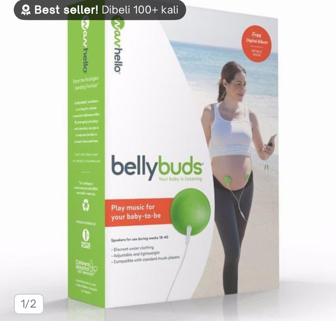 Belly Buds BellyBuds Baby Bump Headphones Speaker Kehamilan WavHello ...