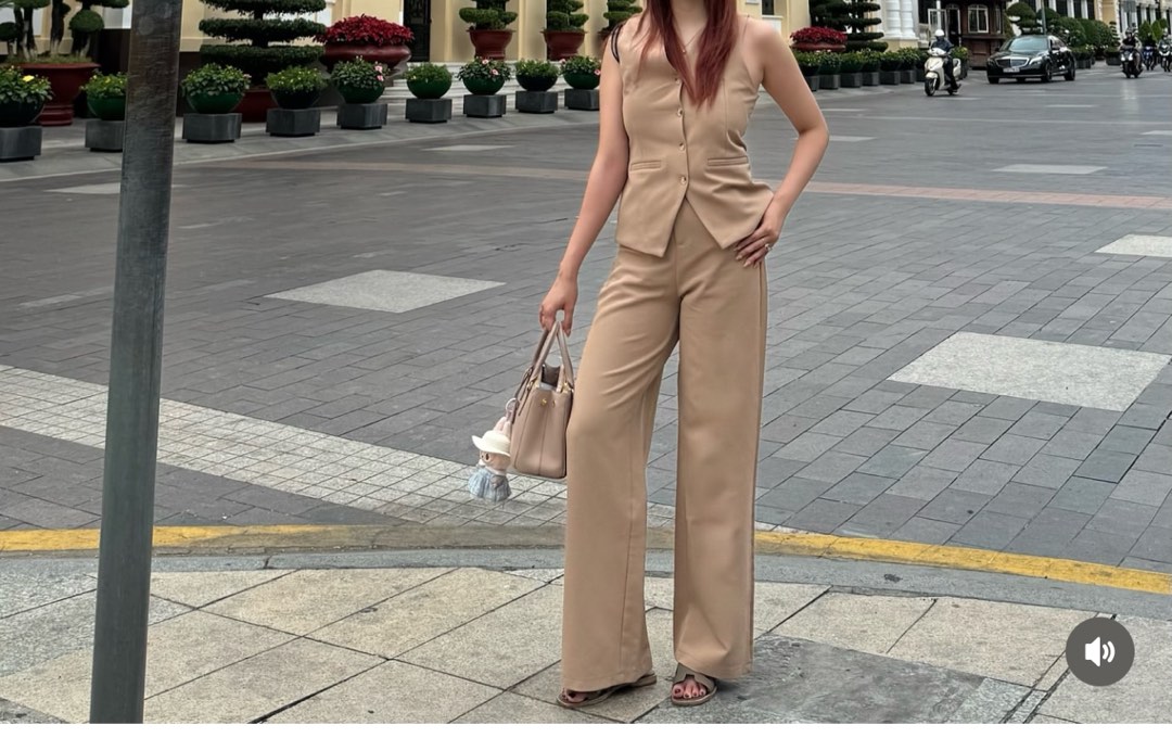 Brown Coordinates set halter vest top, Women's Fashion, Dresses & Sets ...