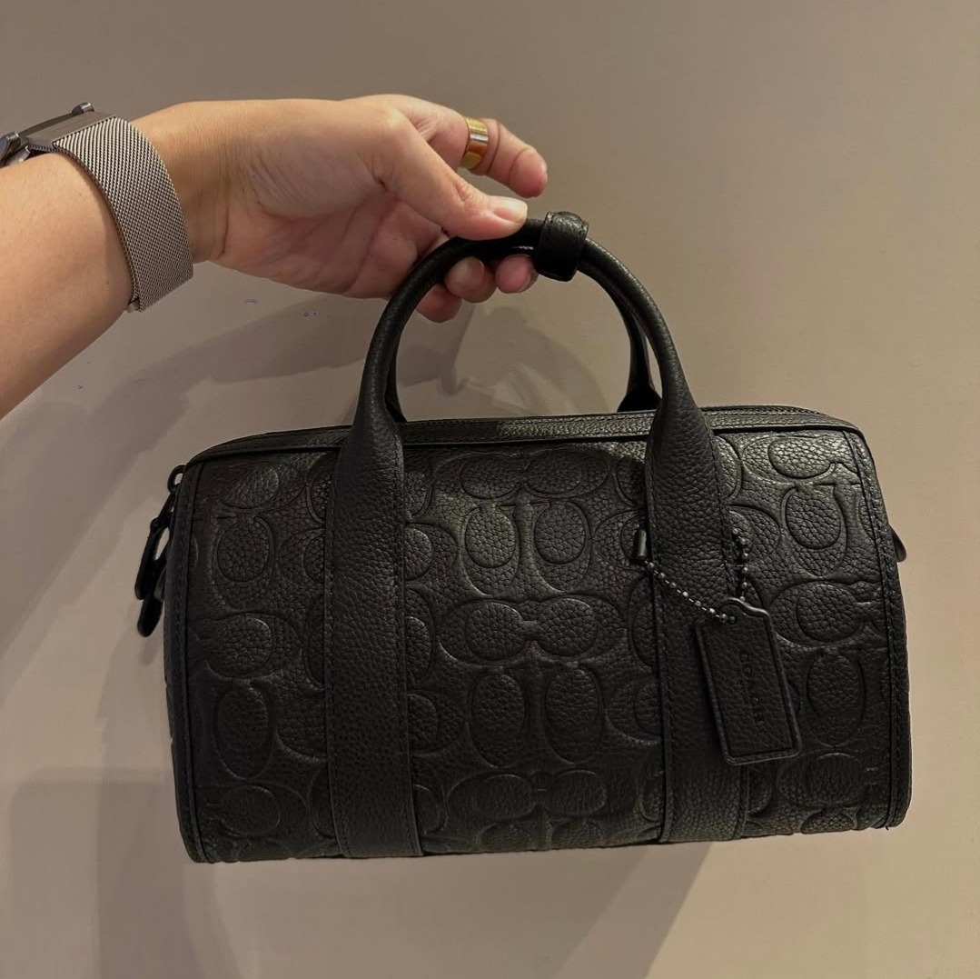 Coach CZ497 Gotham 24 in Black Signature Polished Pebble Leather with ...