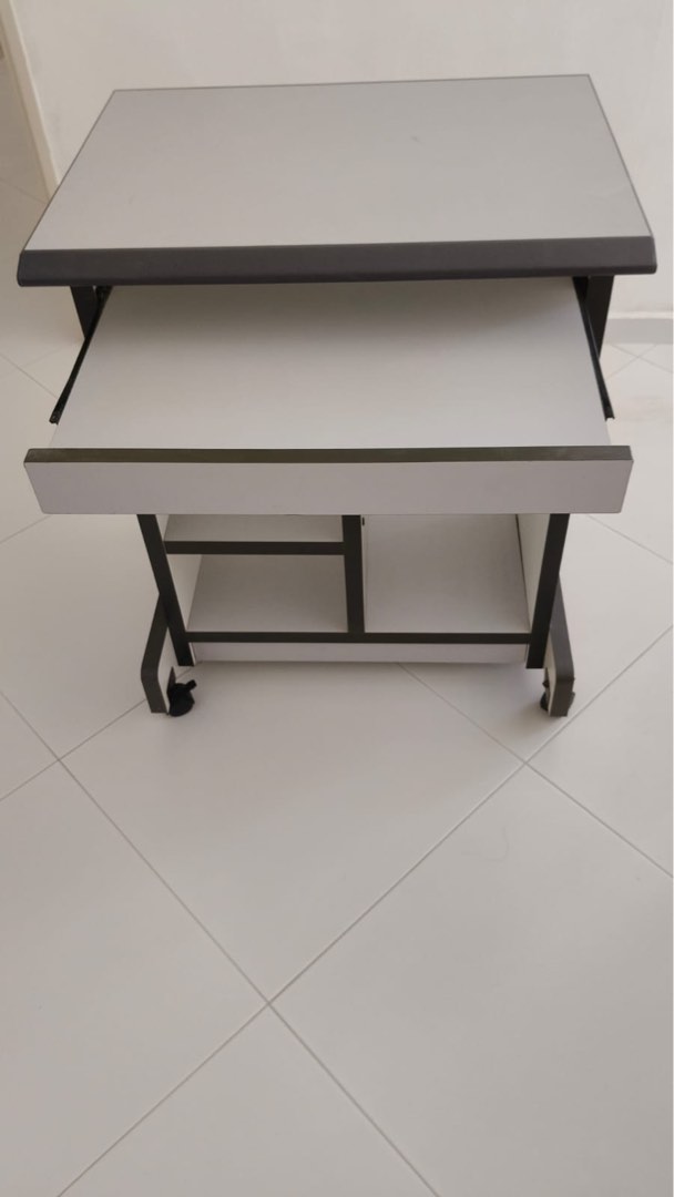 Computer table with castor wheels & roller shelf., Furniture & Home ...