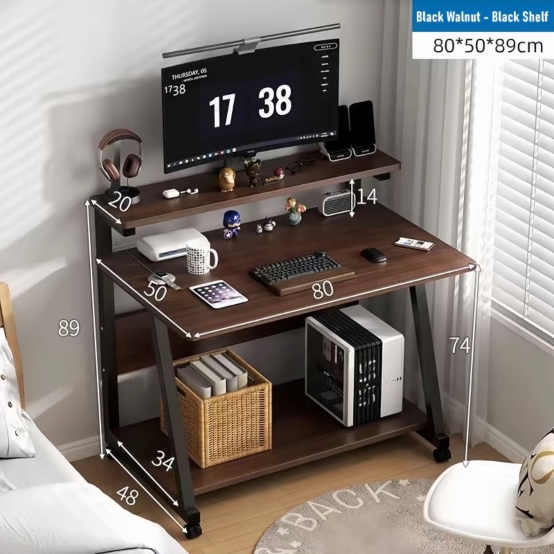 Computer Table With Shelf | Writing Desk With Storage | Laptop Table ...