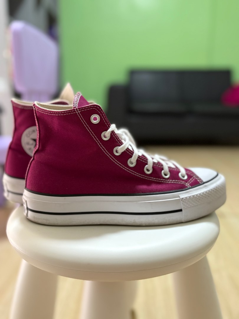 Converse All Star Lift Berry Platform Sneakers, Women's Fashion ...