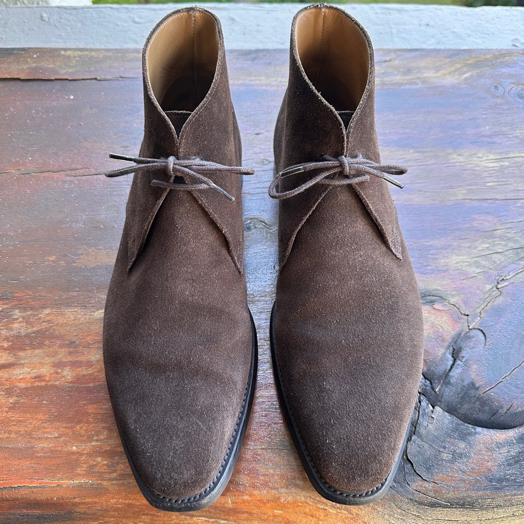 Crockett & Jones Tetbury Dark Brown Suede Chukka Boots Dress Shoes ...