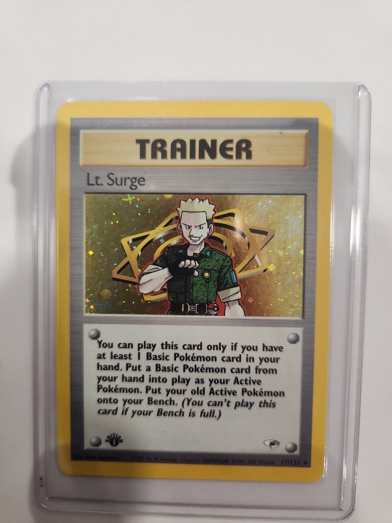 GRADEABLE 1st Edition Holo Lt. Surge Trainer Vintage Gym Heroes (tags ...
