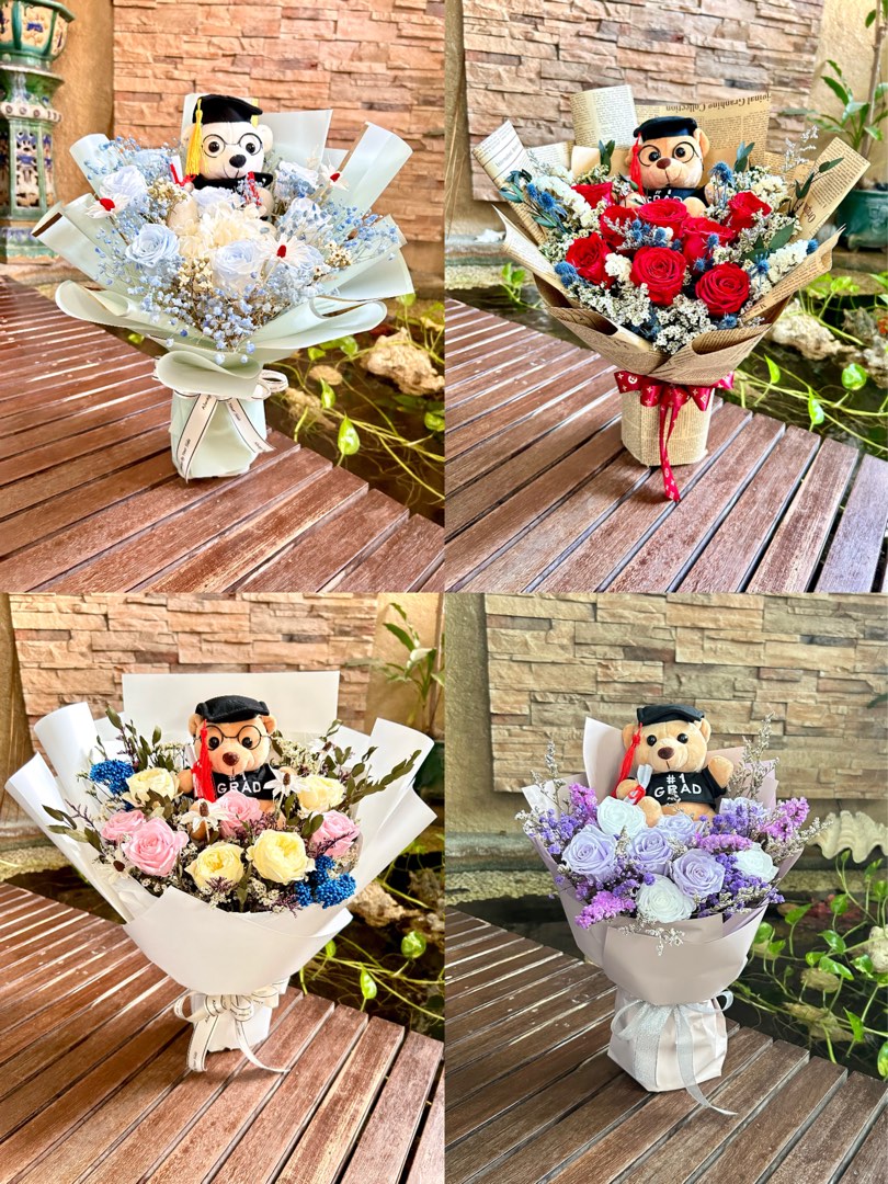 Graduation ceremony flowers bouquets are made of pure preserved flowers ...