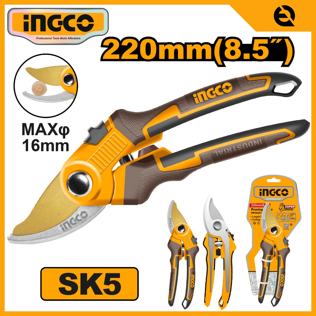 INGCO 8.5" HIGH QUALITY PURNING SHEAR CARBON STEEL BLADE GARDEN HAND ...