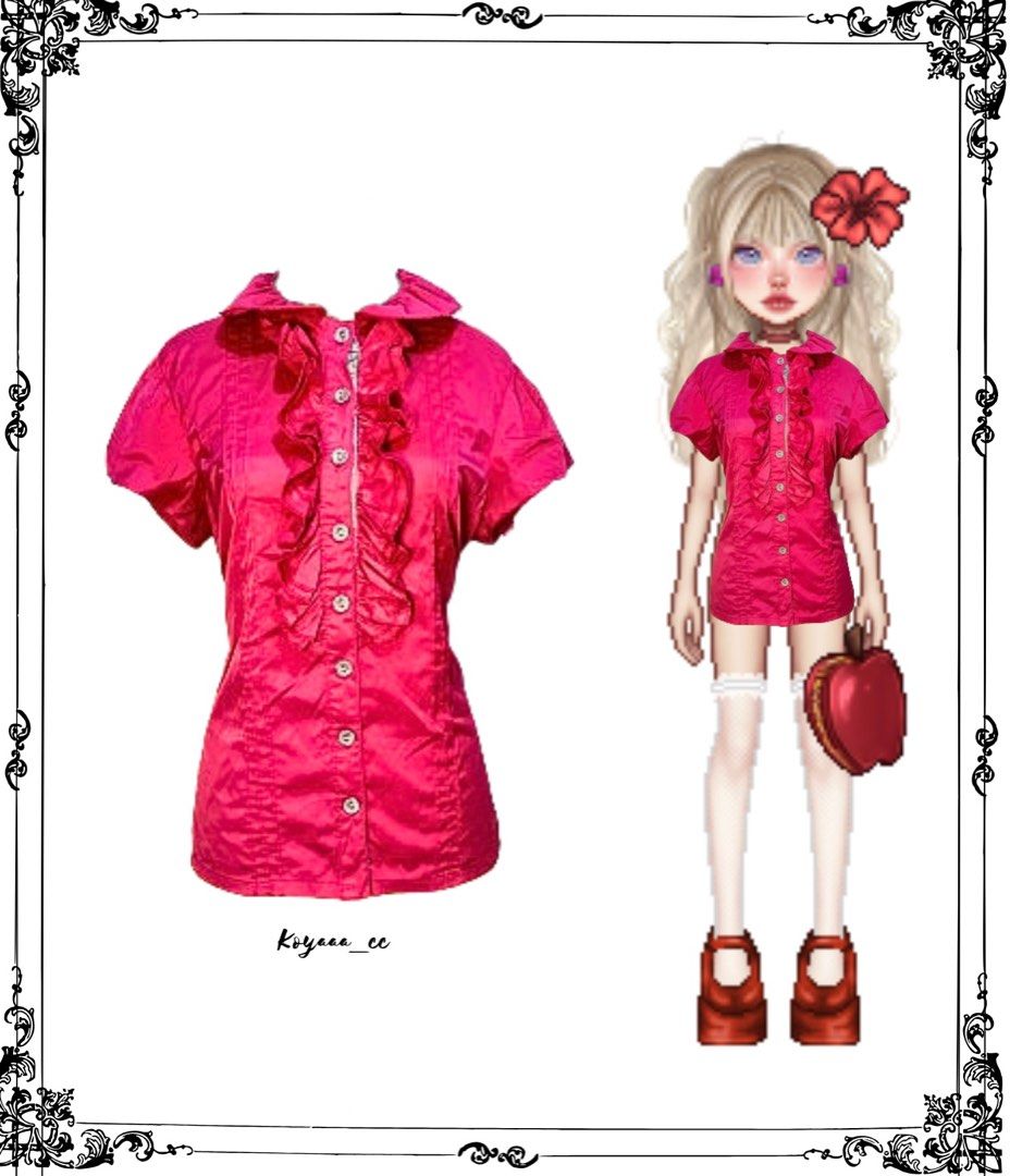 INTEND BLOUSE PINK FANTA RAMPEL | cute kawaii | vintage | y2k | girly ...