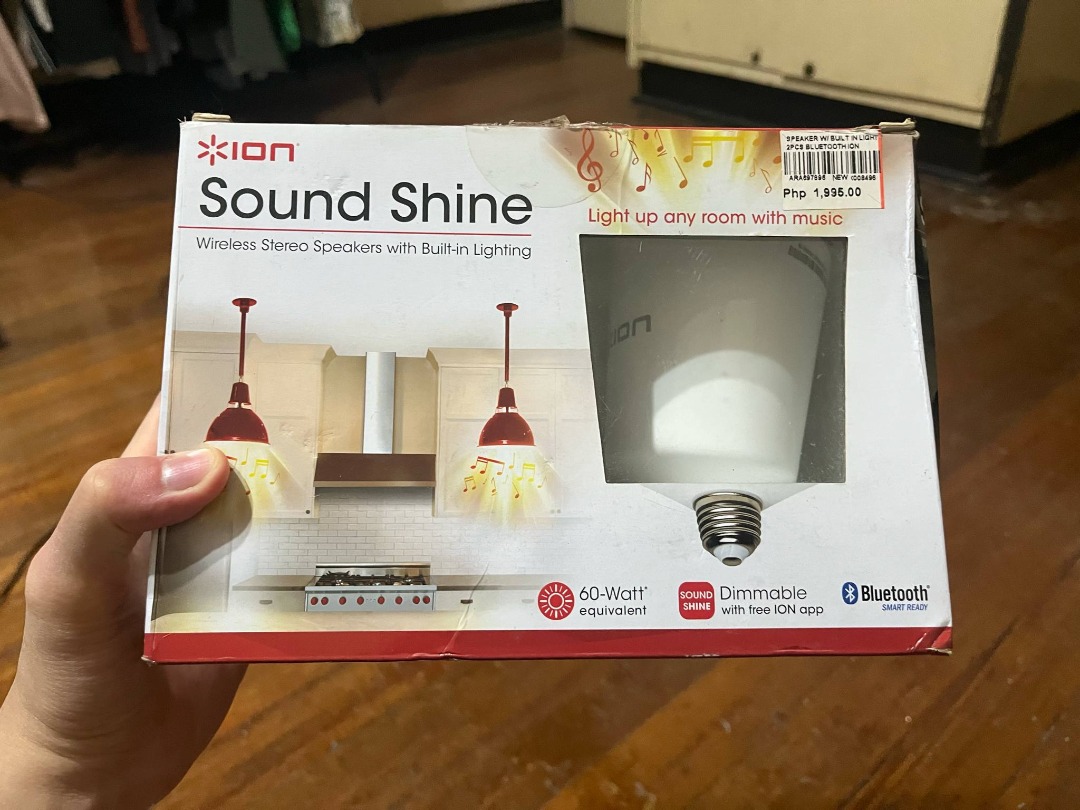 ION Sound Shine PAIR of Wireless Stereo Speakers w Built In Lighting | OPEN BOX, Furniture ...