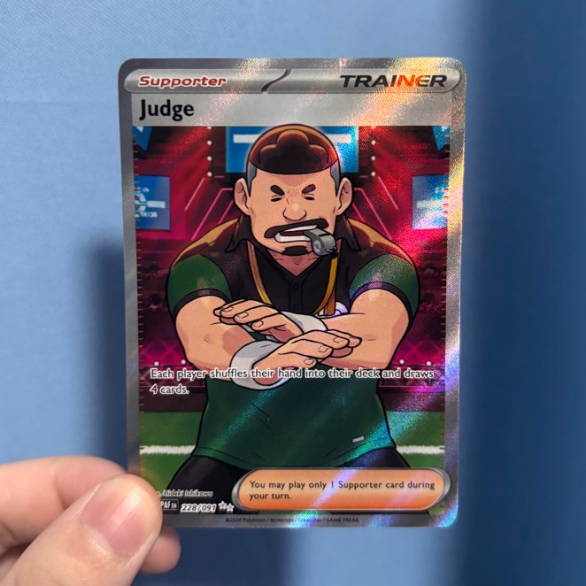 Judge 228/091 Full Art Trainer Paldean Fates Pokemon card, Hobbies ...
