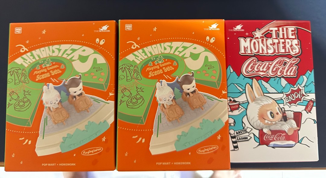 Authentic Labubu playing games scene and Coca-Cola, Hobbies & Toys ...